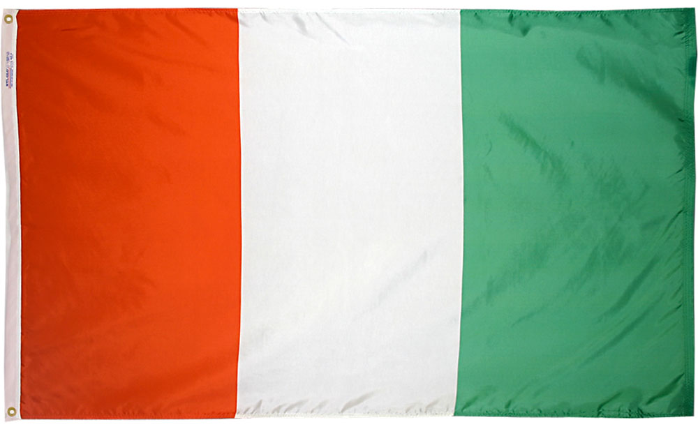 Ivory Coast, Rayon, MTD - 4" x 6": Conder Flag Company