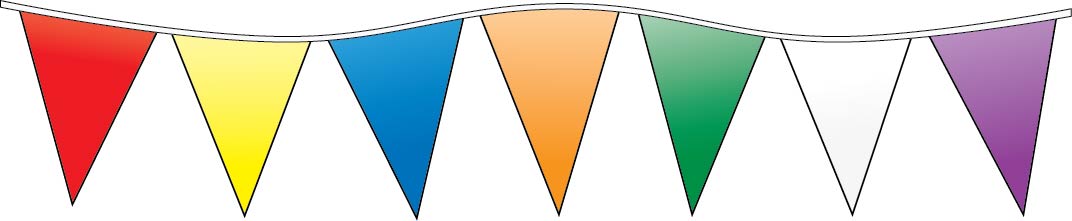 8 Mil Pennants - 105' String, 12" x 18" Triangle: Conder Flag Company